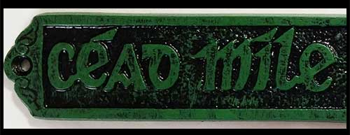 Cead Mile Failte Sign - Irish Welcome Plaque - Green