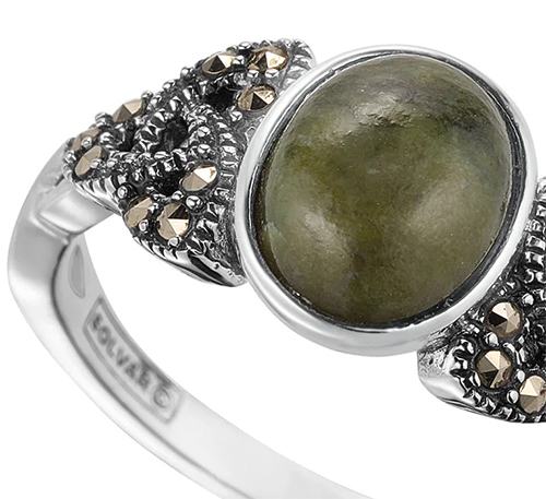 Connemara Marble Trinity Knot Ring - 21162