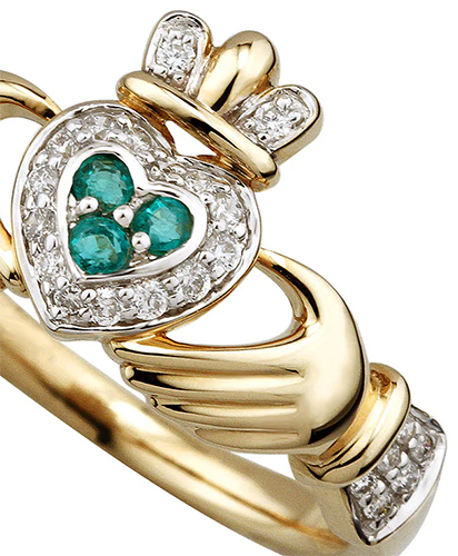 Emerald Claddagh Rings