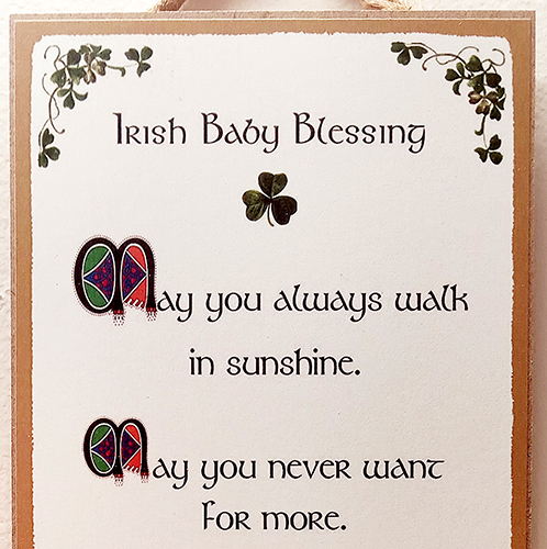 Irish Baby Blessing Plaque - c5x10