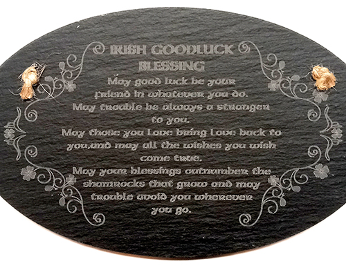 Irish Blessing Plaque - Luck - Slate
