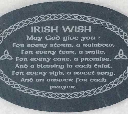 Irish Blessing Plaque - Wish - Slate