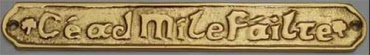 Cead Mile Failte Sign - Brass