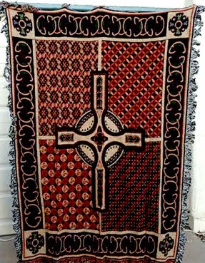 Irish Wool Blanket - Celtic Patchwork - Meadow