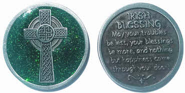 Celtic Cross Charm - Irish Blessing