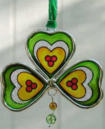 Shamrock Ornament - Stained Glass - Suncatcher