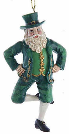 Irish Santa Christmas Ornament - Train