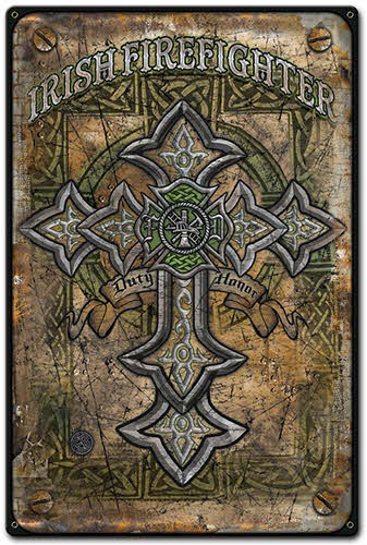 Irish Firefighter Sign - Metal - era012