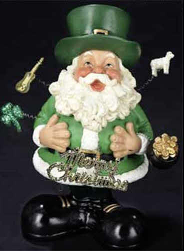 Irish Christmas Ornament - Santa - Box