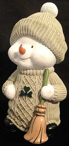 Irish Snowmen Figurine - Shamrocks