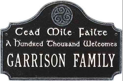 Personalized Cead Mile Failte House Sign