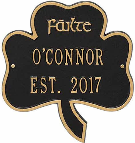 Personalized Irish Address Plaque - Shamrock