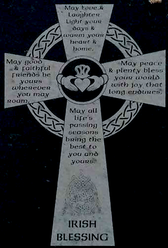 Celtic Wall Cross - Irish Blessing - Slate