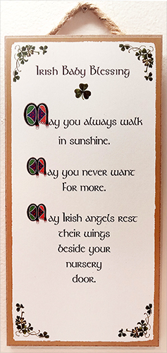 Irish Baby Blessing Plaque - c5x10