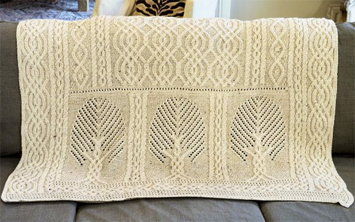 Irish Blanket - Tree of Life - Natural