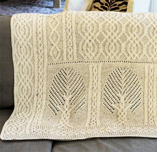 Irish Blanket - Tree of Life - Natural
