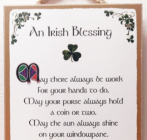 Irish Blessing Plaque - Wood - c5x10