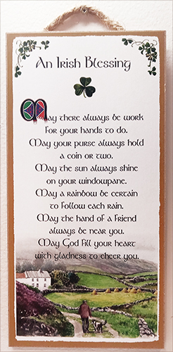 Irish Blessing Plaque - Wood - c5x10