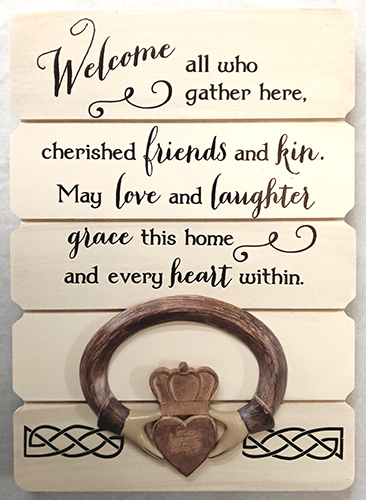 Irish Welcome Plaque - Claddagh