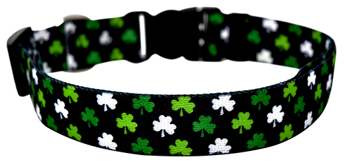 Irish Dog Collar - Shamrocks - Medium