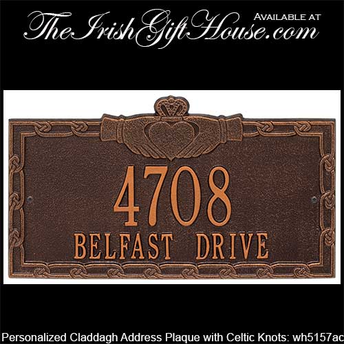 Irish Address Plaque: Claddagh