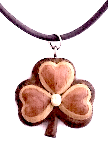 Shamrock Necklace - Wood