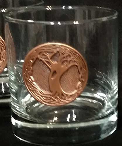 Tree of Life Whiskey Glasses - Copper