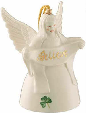 Belleek Christmas Ornament - Irish Angel - Believe