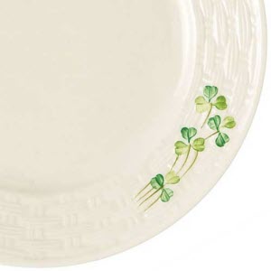 Belleek Plate - Salad - Shamrocks