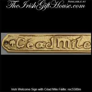 Cead Mile Failte Sign - Shamrocks