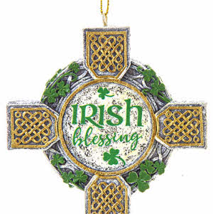 Celtic Cross Ornament - Irish Blessing - j8641