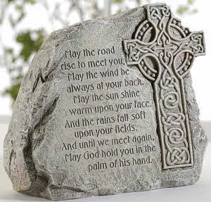 Celtic Cross Garden Stone - Irish Blessing - 47559