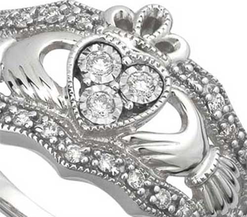 White Gold Claddagh Rings