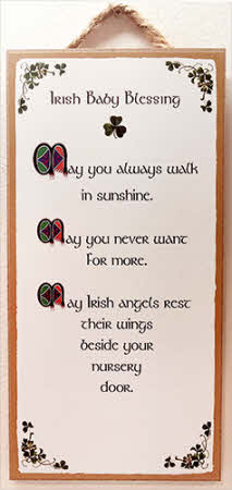 Irish Baby Blessing Plaque - c5x10