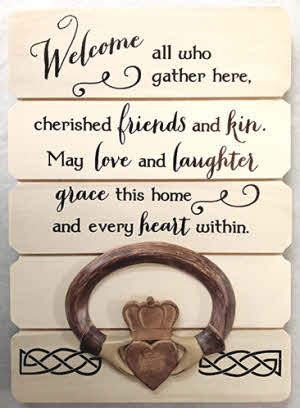 Irish Welcome Plaque - Claddagh
