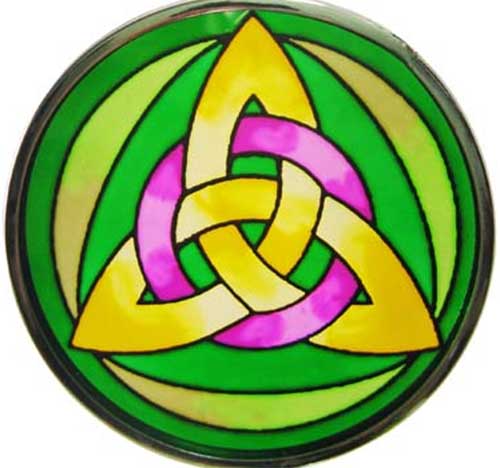 Celtic Stained Glass Sun Catcher Ornament - Trinity