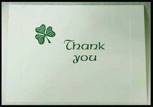 Shamrock Thank You Cards