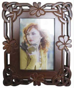 Irish Picture Frame - Shamrocks - Celtic - Wood